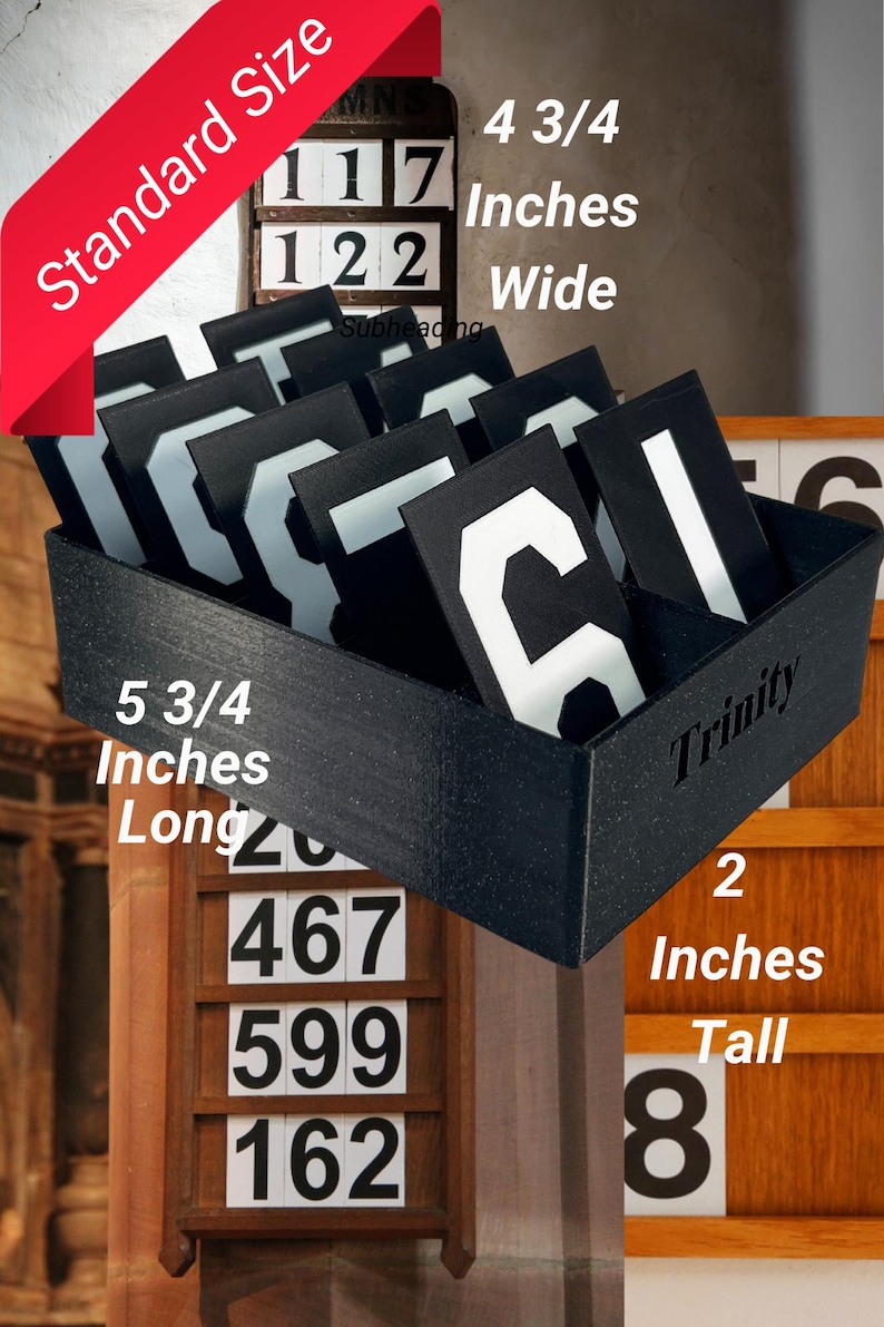 Church Hymn Board Number Box in Classic Black - 2 Sizes - Etsy