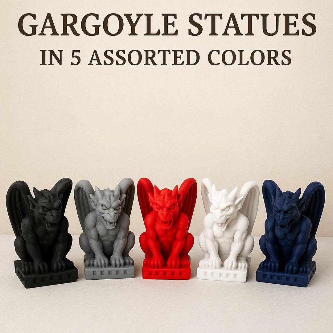Gothic Gargoyle Mini Statue: ASA Fence Post Topper, Bookend, Halloween ...
