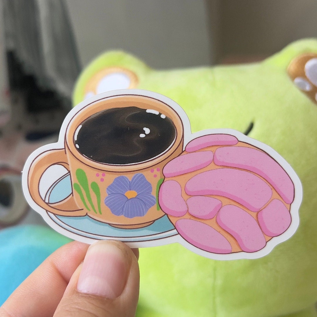 Cafecito and Concha Sticker, Mexican Sticker, Pan Dulce Con Cafe, Water ...