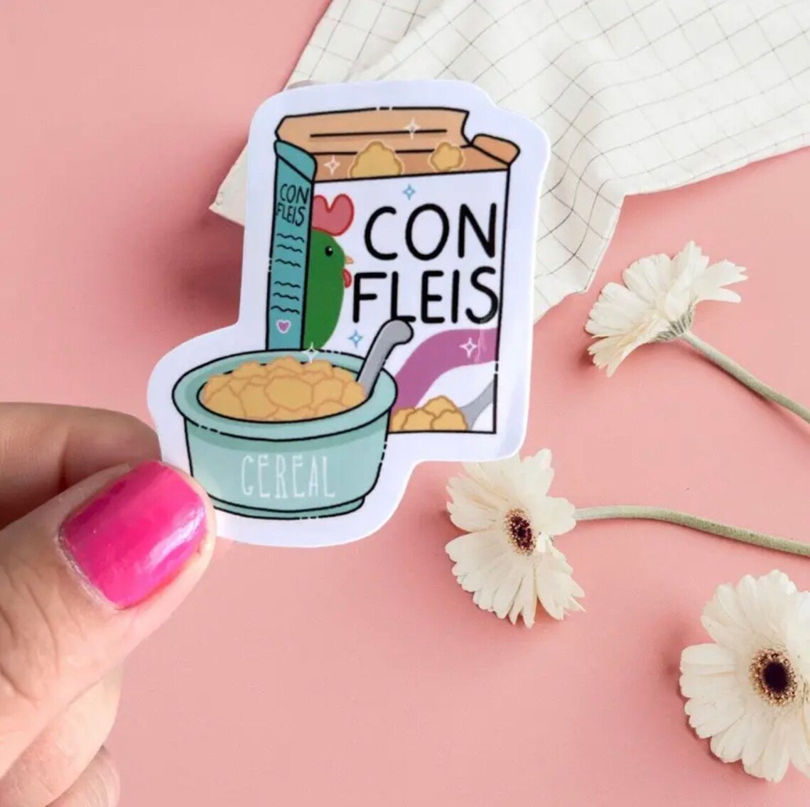 Con Fleis Cereal Sticker, Mexican Sticker, Mexican Food Sticker, Latina ...
