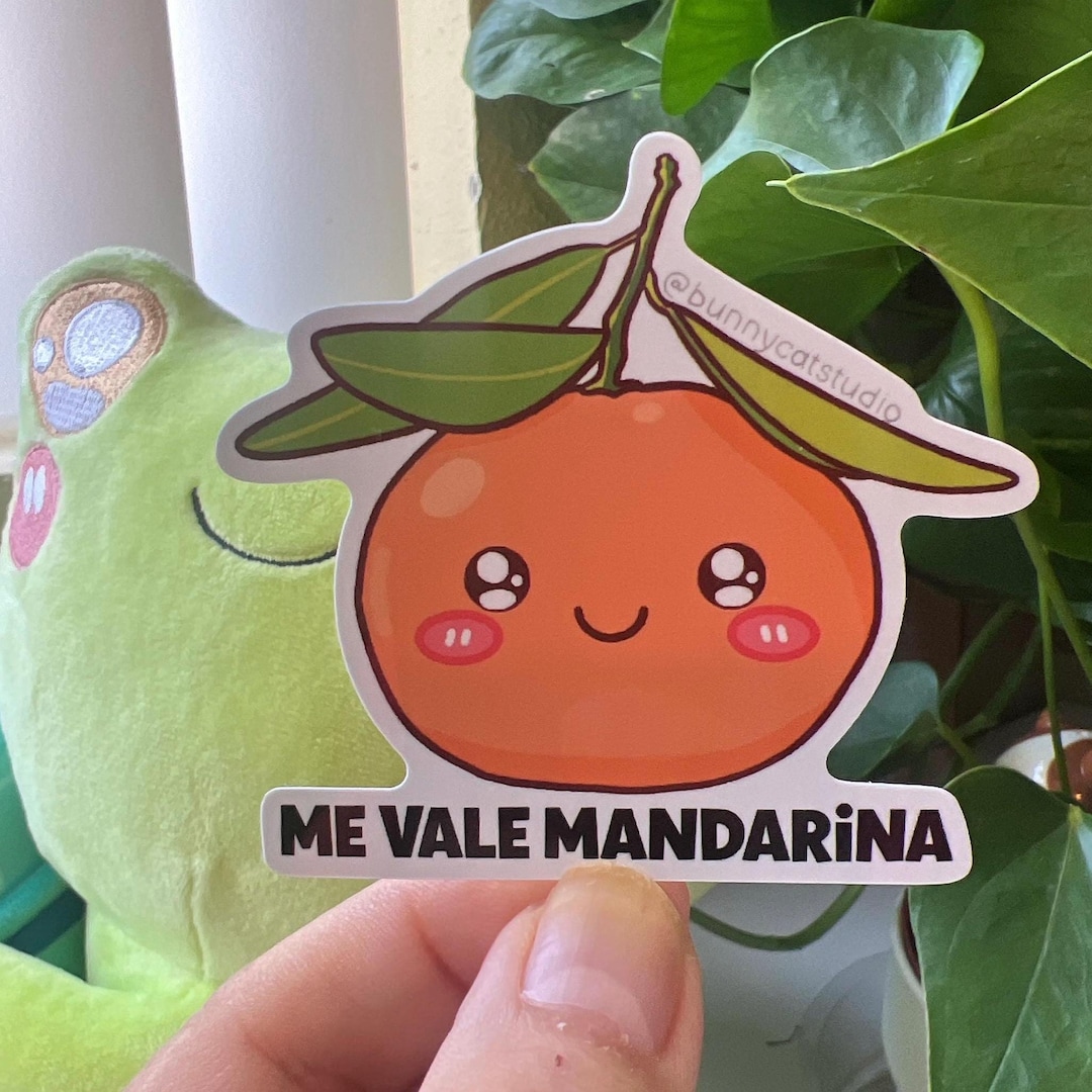Me Vale Mandarina Sticker, Funny Stickers, Punny Sticker, Quote ...