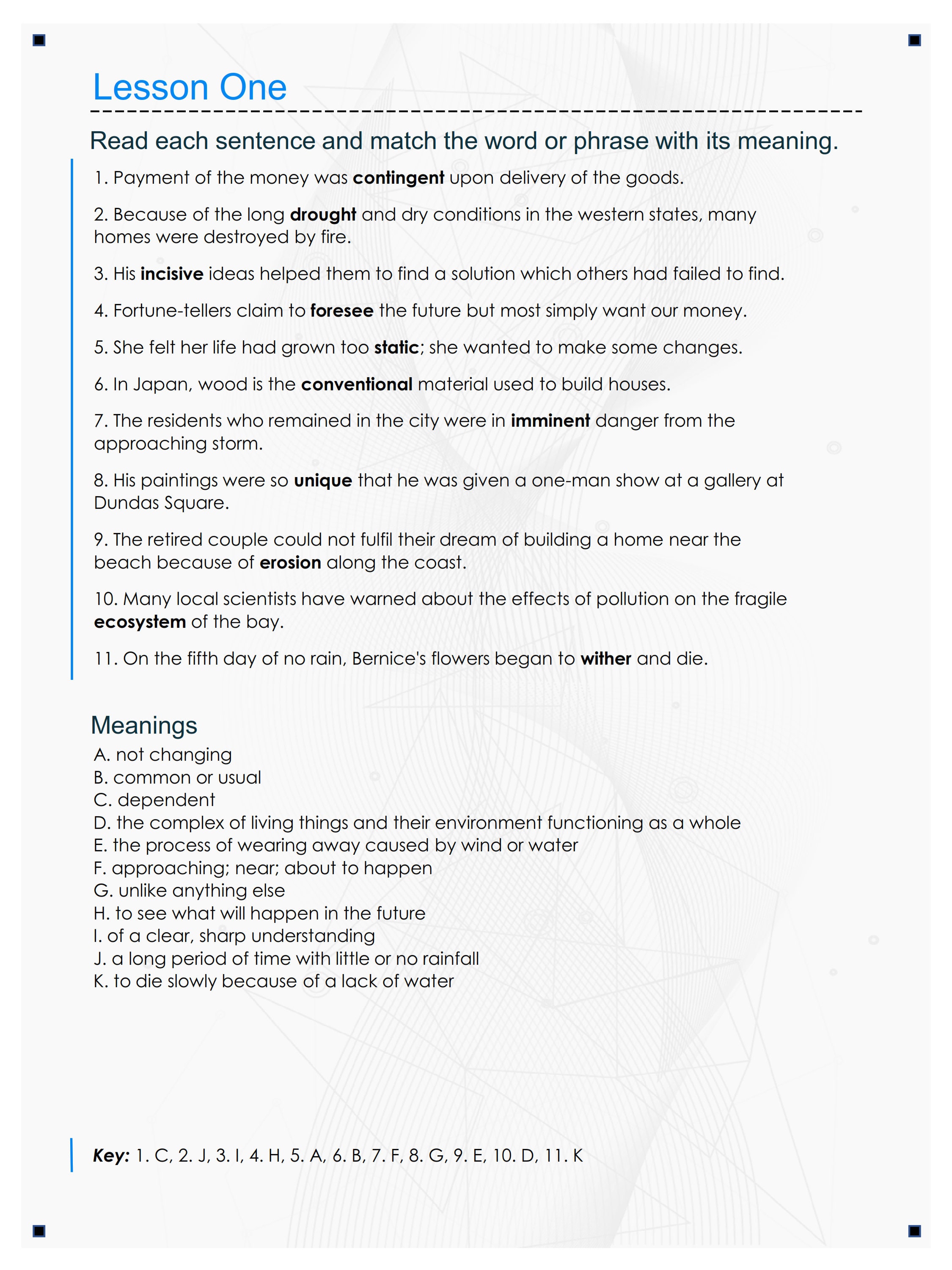 IELTS Reading Vocabulary for Score Bands 6-7 - Etsy