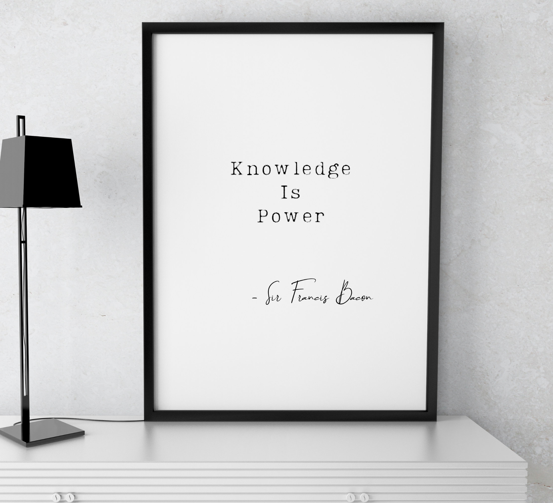 Sir Francis Bacon Quote, Knowledge is Power Quote Print, Wall Art ...