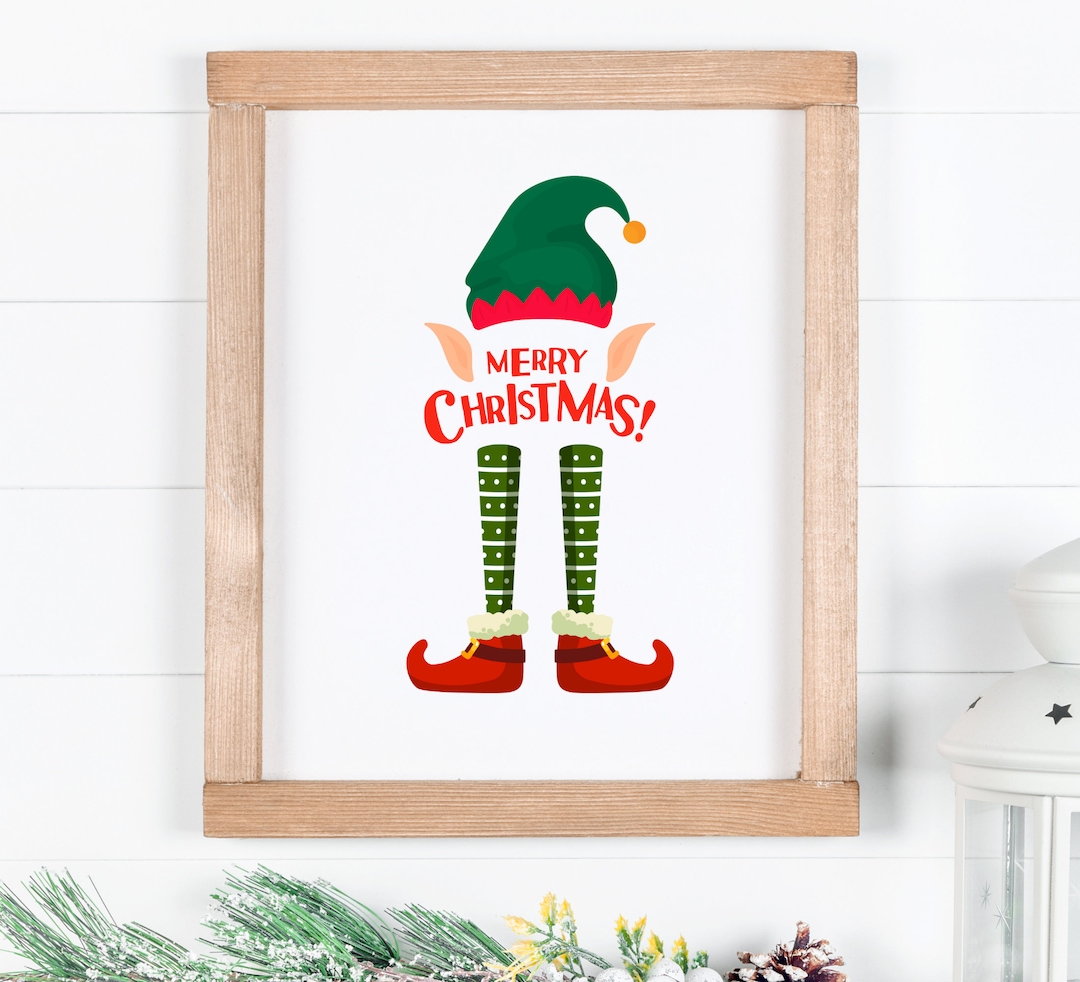 Elf Christmas Wall Art, Elf Prints, Elf Sign, Merry Christmas Sign, Elf ...
