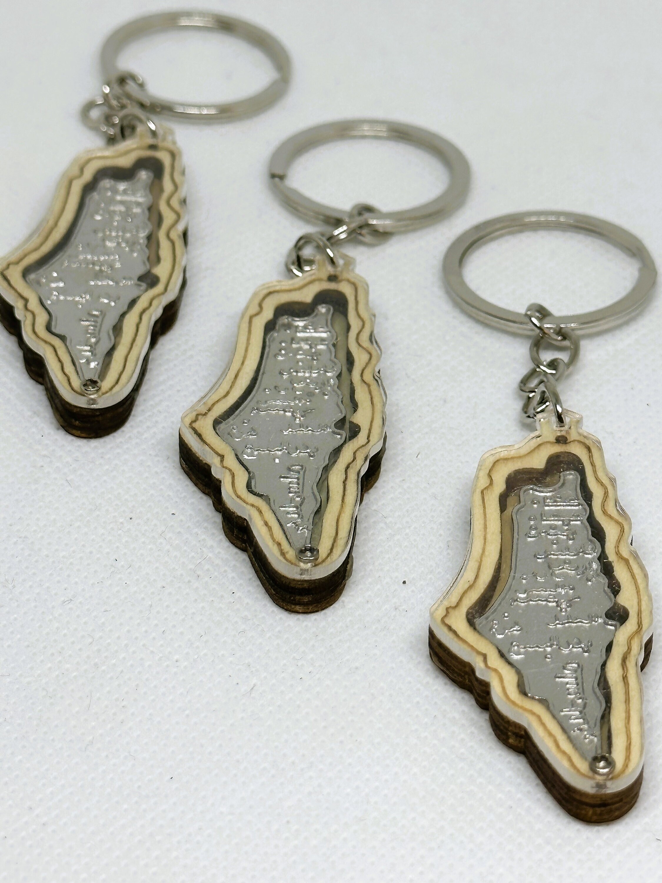 Palestinian Map Keychain 1 Wooden Frame Outline of - Etsy