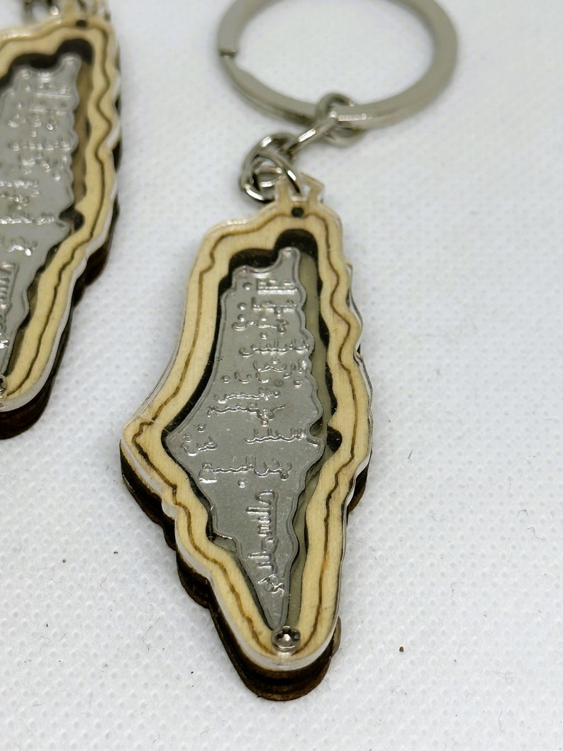 Palestinian Map Keychain 1 Wooden Frame Outline of - Etsy