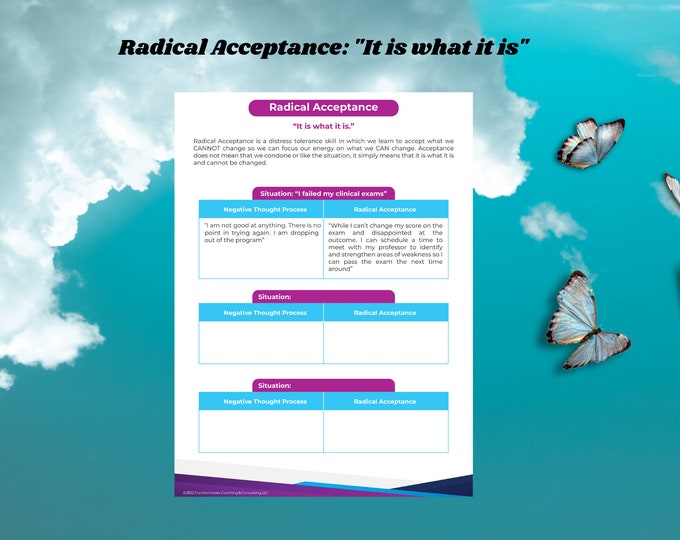 Radical Acceptance DBT Distress Tolerance Handouts - Etsy