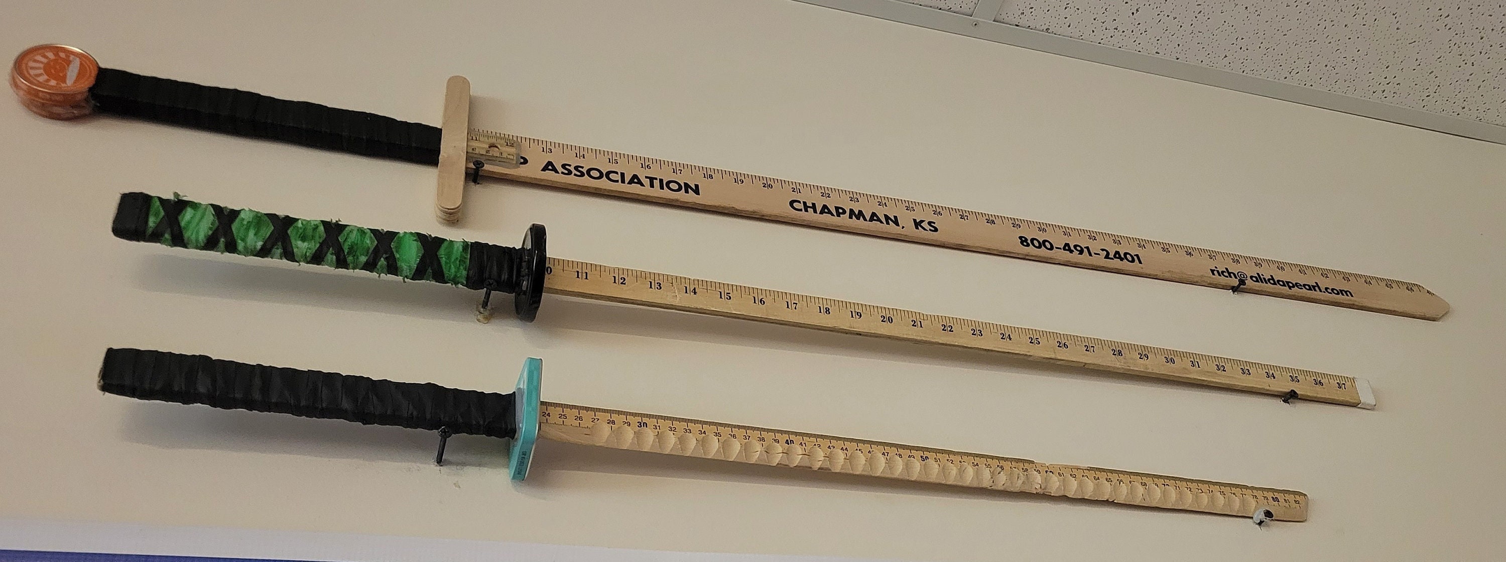 Custom Wooden Yard Stick/ Ruler Sword Made to Order. Ninjato, Katana ...