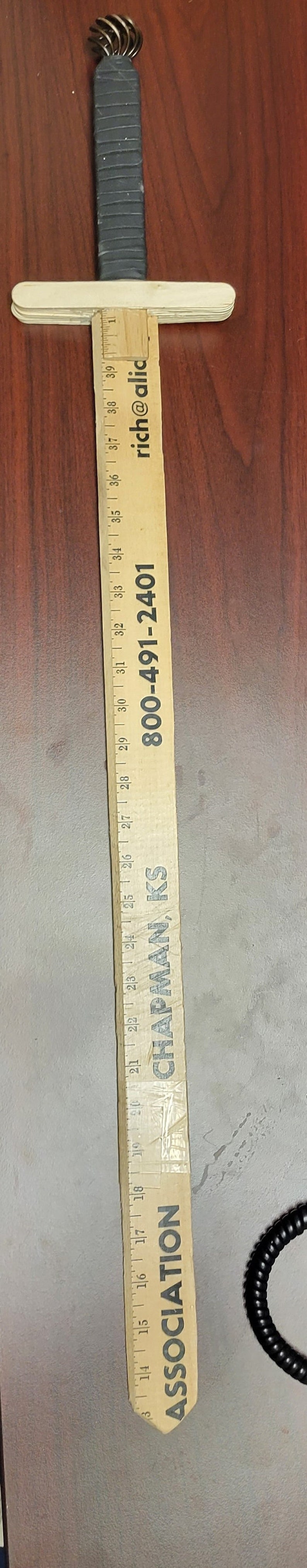 Custom Wooden Yard Stick/ Ruler Sword Made to Order. Ninjato, Katana ...