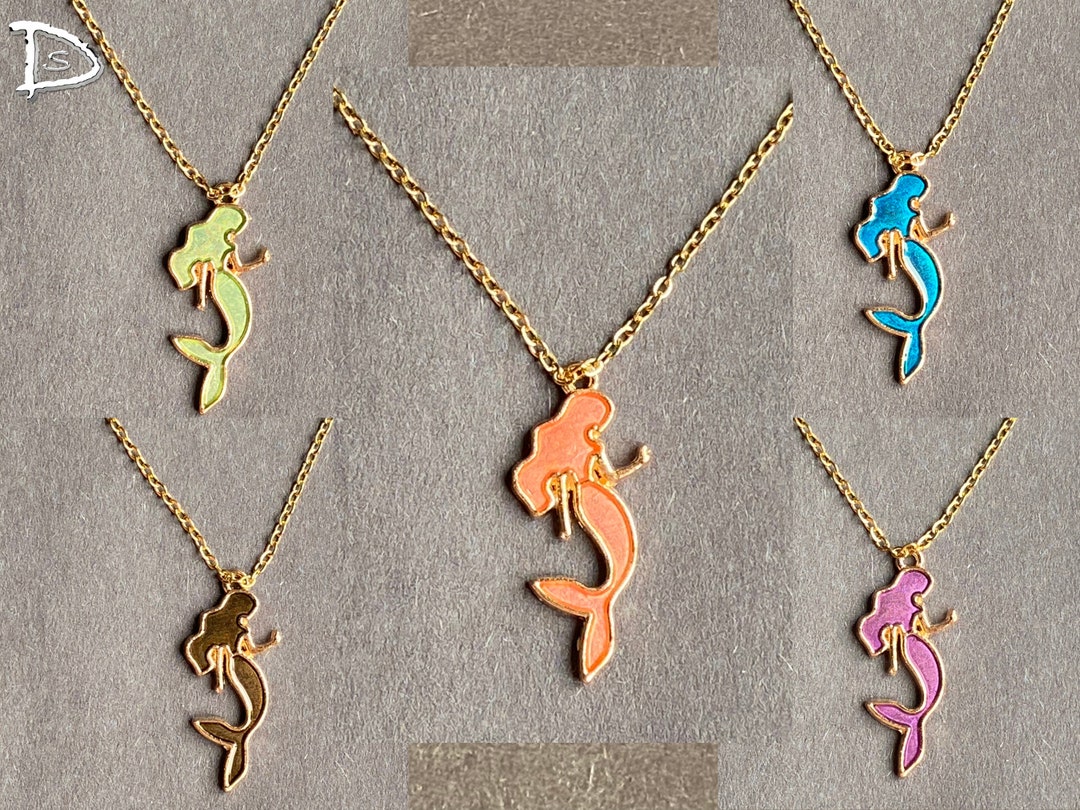 Mermaid Chain Necklace Mermaid Pendant Necklace Teens and Kids Necklace ...