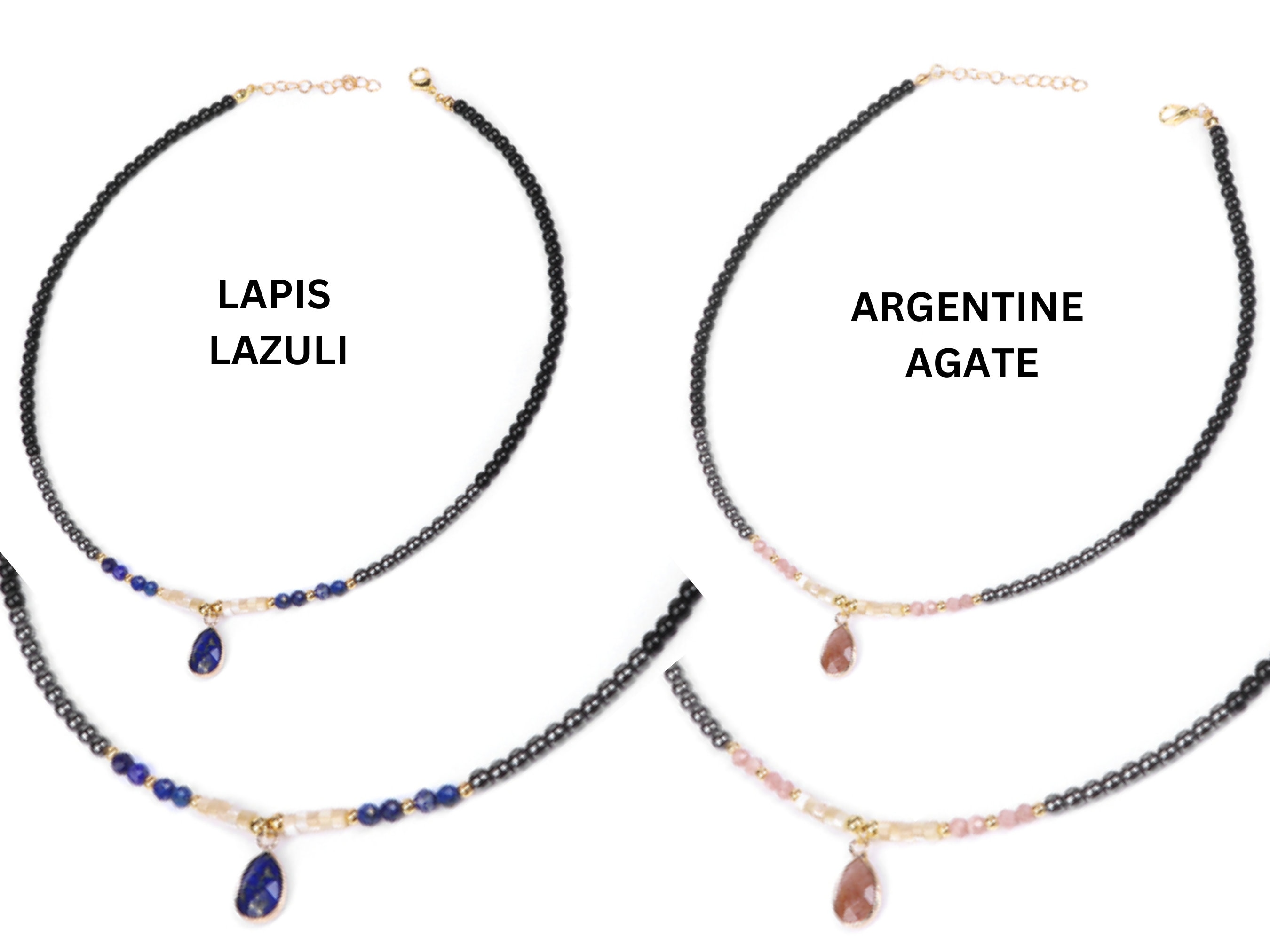 Natural Stone Necklace | Real Stone Necklace | Beaded Necklace | Small ...