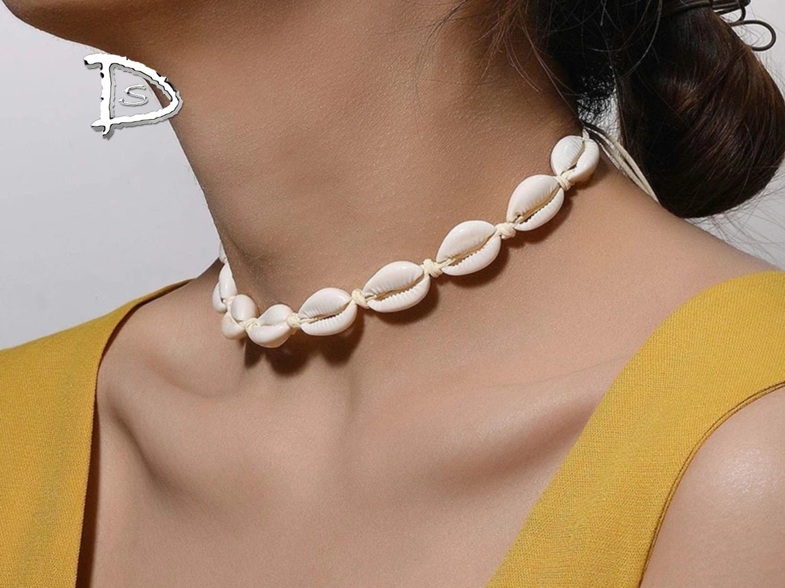 Natural Sea Shell Necklace Summer Beach Jewelry Surfer - Etsy