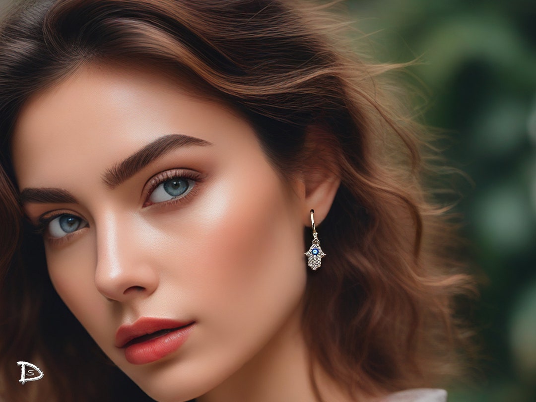 Turkish Evil Eye Dangle and Drop Earrings | Evil Eye Hoop Earrings ...