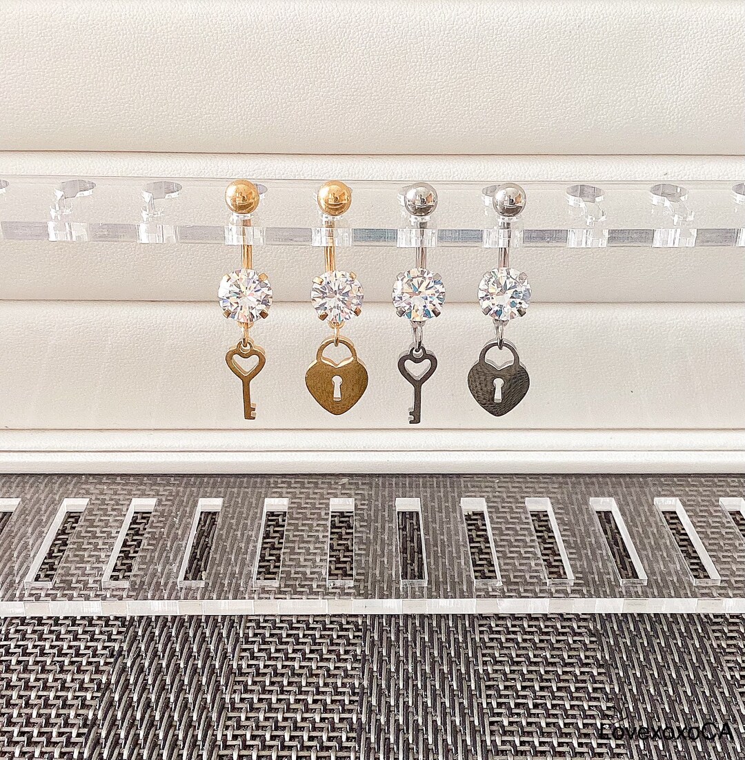 Key and Lock Navel Ringpiercing Jewelrybelly Ring - Etsy