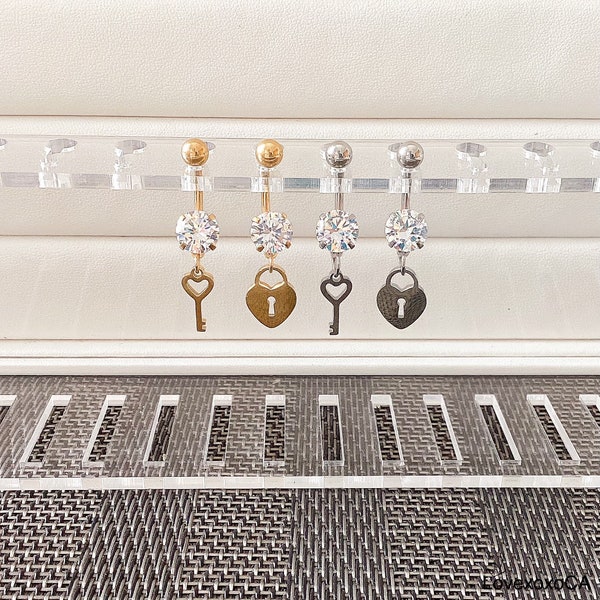Key Belly Ring - Etsy