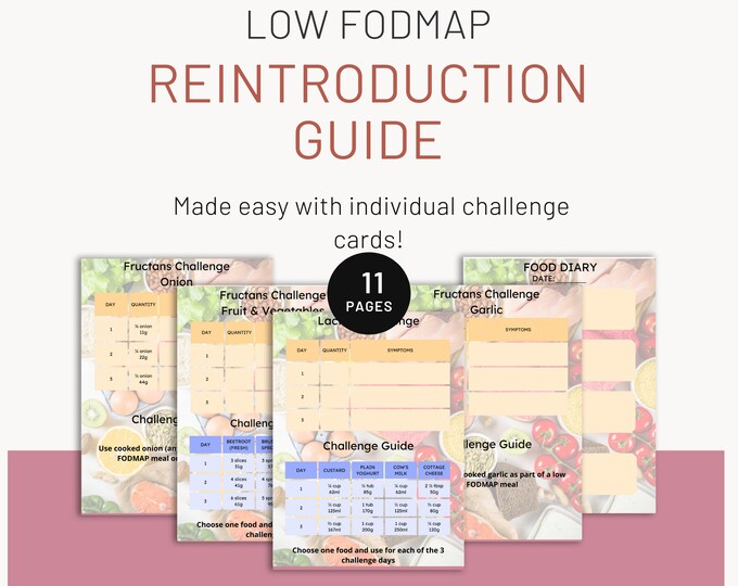 LOW FODMAP Diet - Reintroduction Phase Bundle, Printable Challenge ...