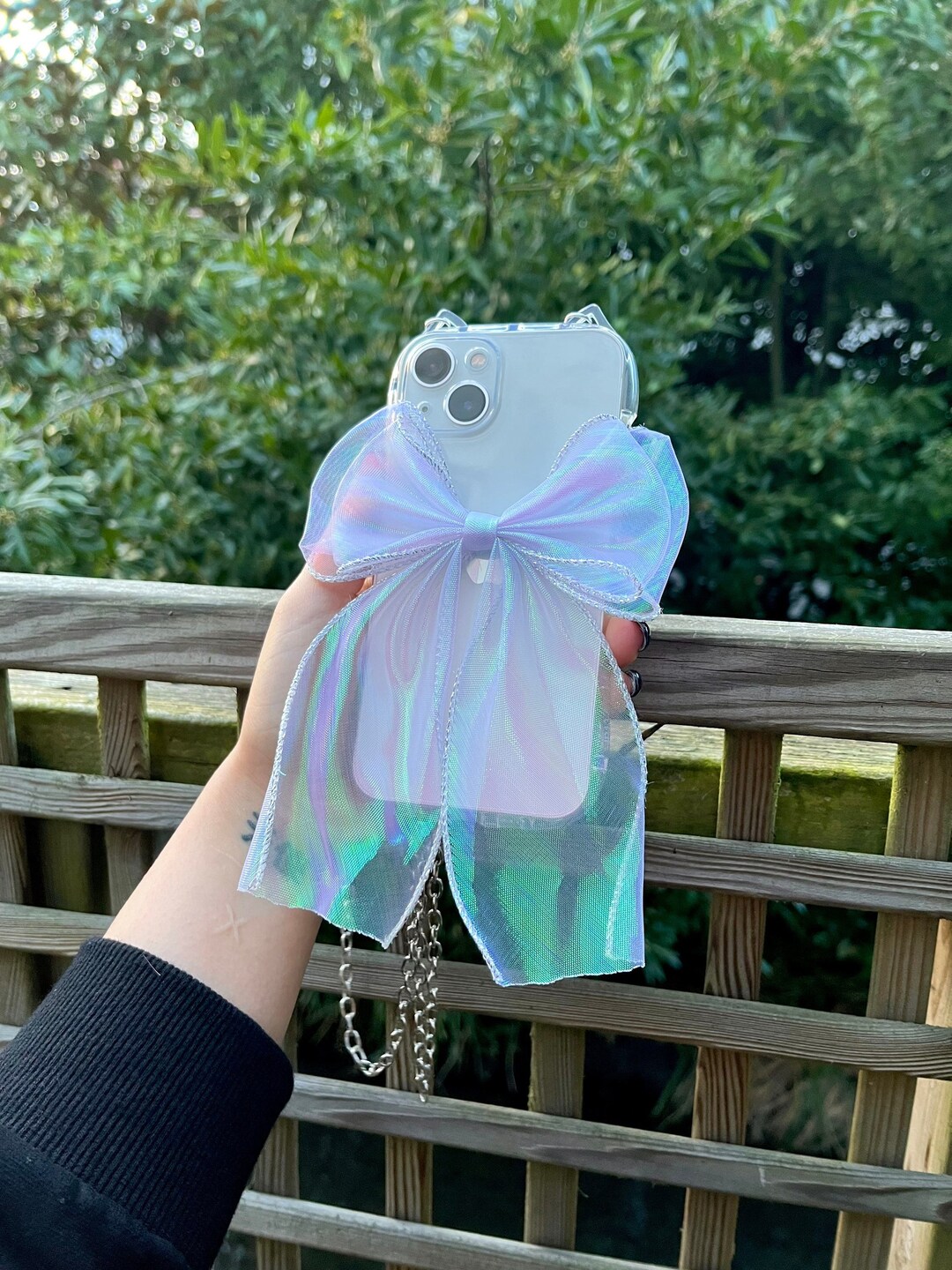 Ribbon Bow Iphone 13 Case With Strap Crossbody Clear Iphone - Etsy