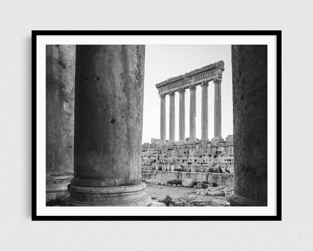 Black and White Roman Columns Wall Art: Lebanon Photography Print ...