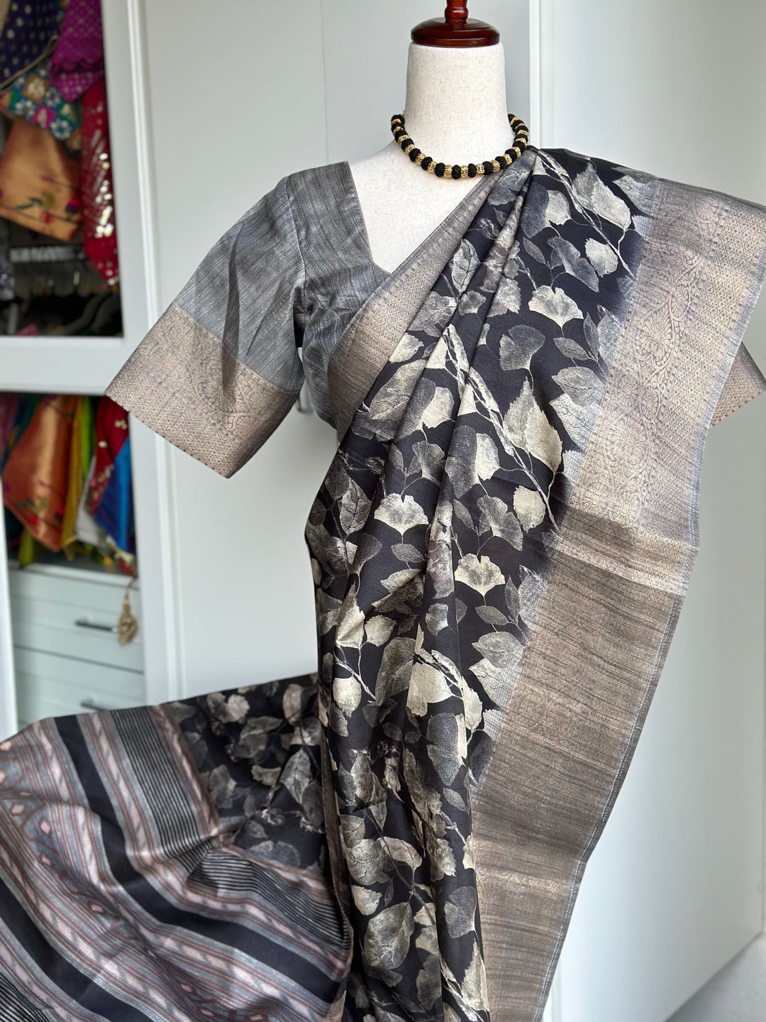 Lenin Silk Saree Ready to Wear Saree Saree With Blouse - Etsy