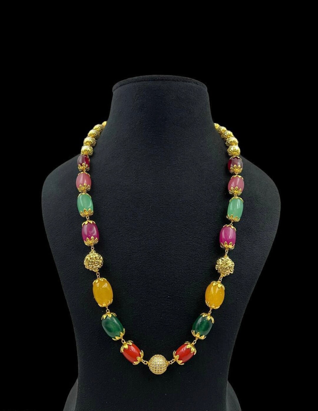 Traditional Beads Mala Multi Color Necklace - Etsy