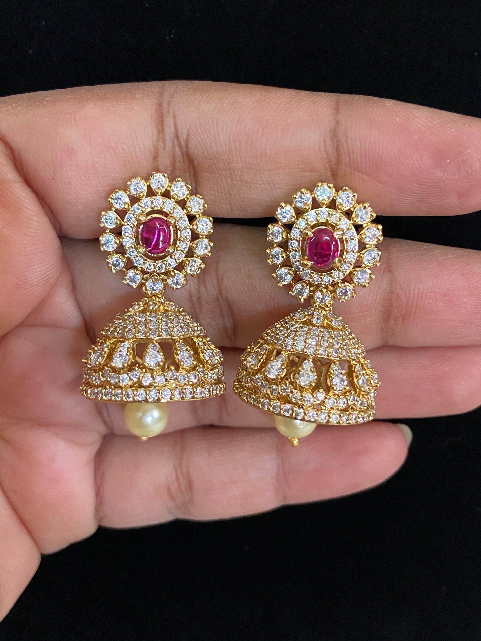Cz Jumki Pretty Jumki Indian Traditional Jewelry - Etsy
