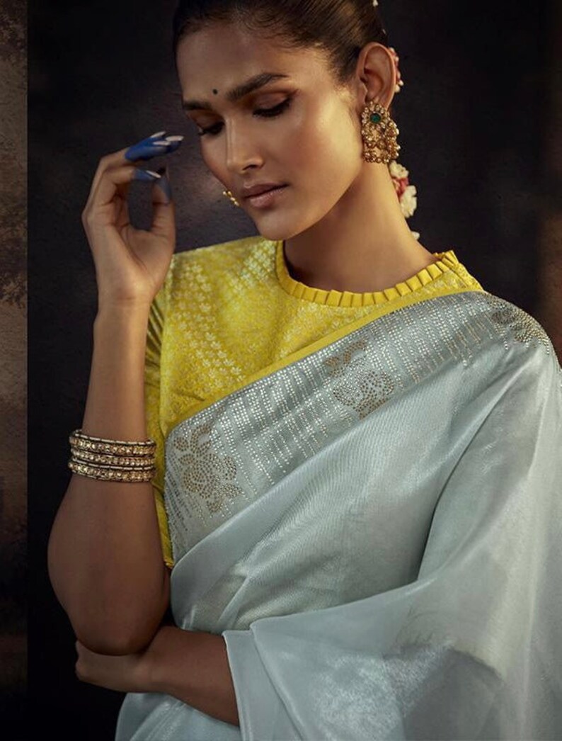 Fancy Saree Swarovski Work Saree - Etsy