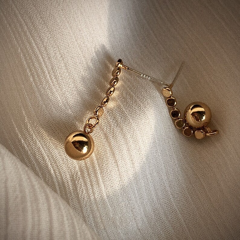 Gold Ball Earrings Dangle, Gold Ball Earrings, Gold Ball Drop Earrings ...