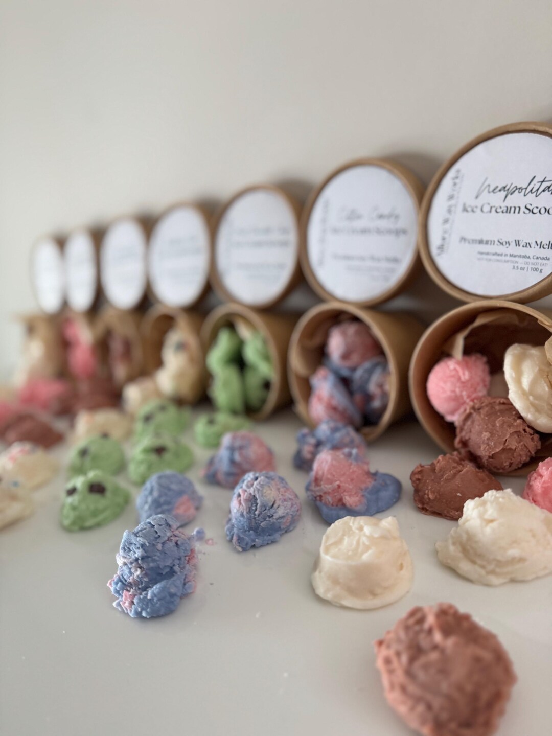 Ice Cream Scoop Wax Melts | Vanilla, Strawberry, Chocolate, Neapolitan ...