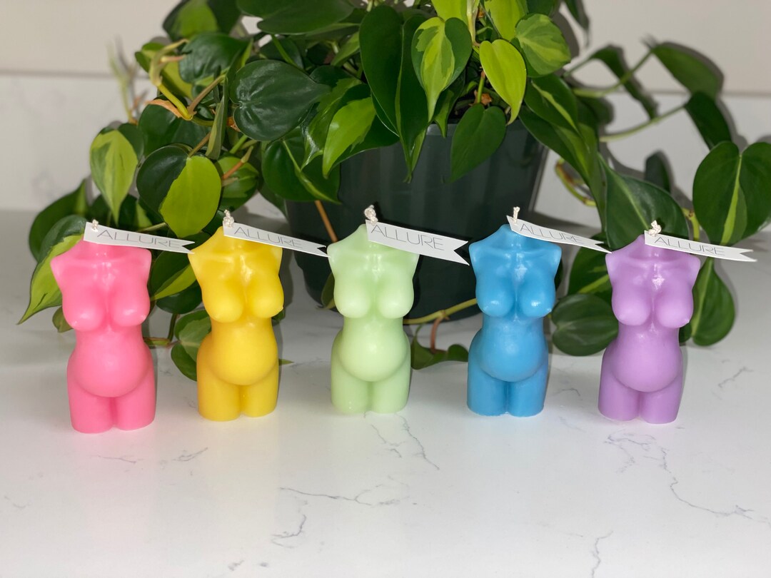 Colourful Pregnant Mama Goddess Body Candle | Woman Torso Natural Soy ...
