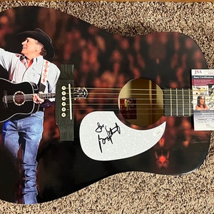 George Strait Hand Signed Custom Acoustic Guitar Country Signed ...