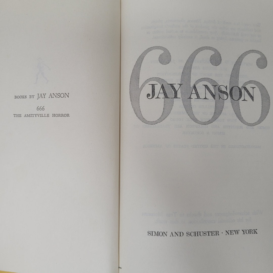 666 by Jay Anson 1981 Edition 1980's Horror Books Classic Horror Novels ...