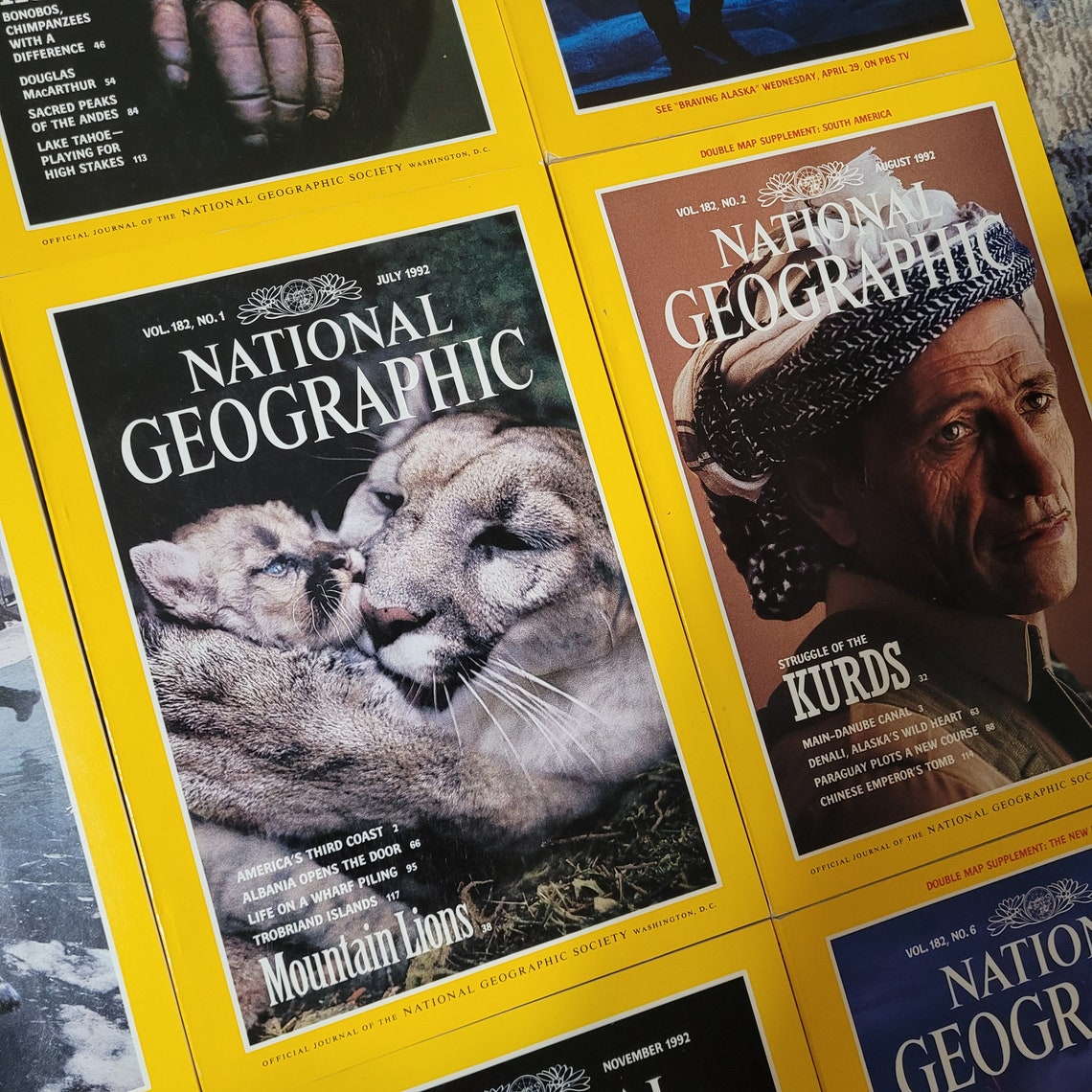 1992 National Geographic Magazine Collection Full Year Nat Geo Vintage ...