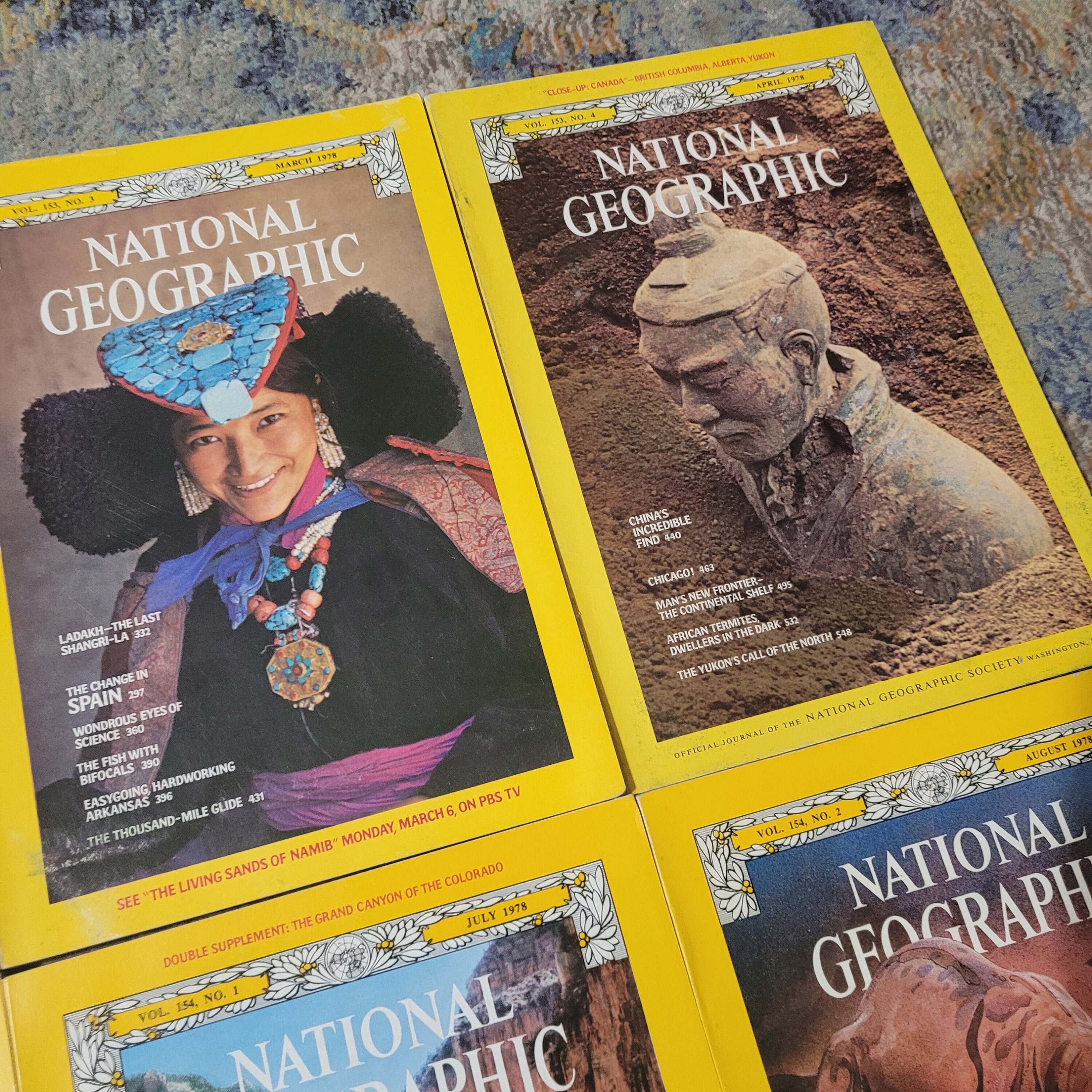 1978 National Geographic Magazine Collection, Complete Year Set of 12 Vintage Nat Geo Magazines ...