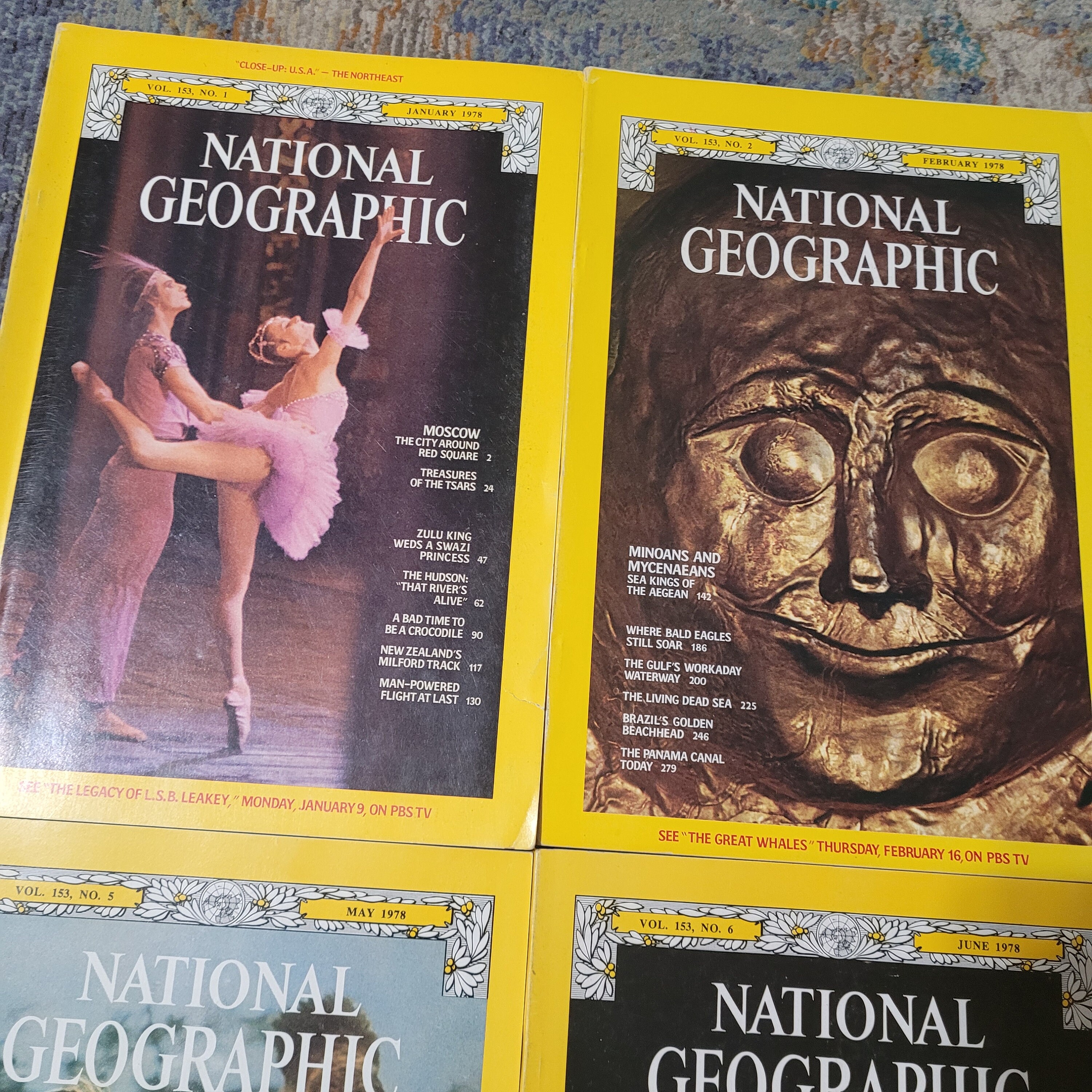 1978 National Geographic Magazine Collection, Complete Year Set of 12 Vintage Nat Geo Magazines ...