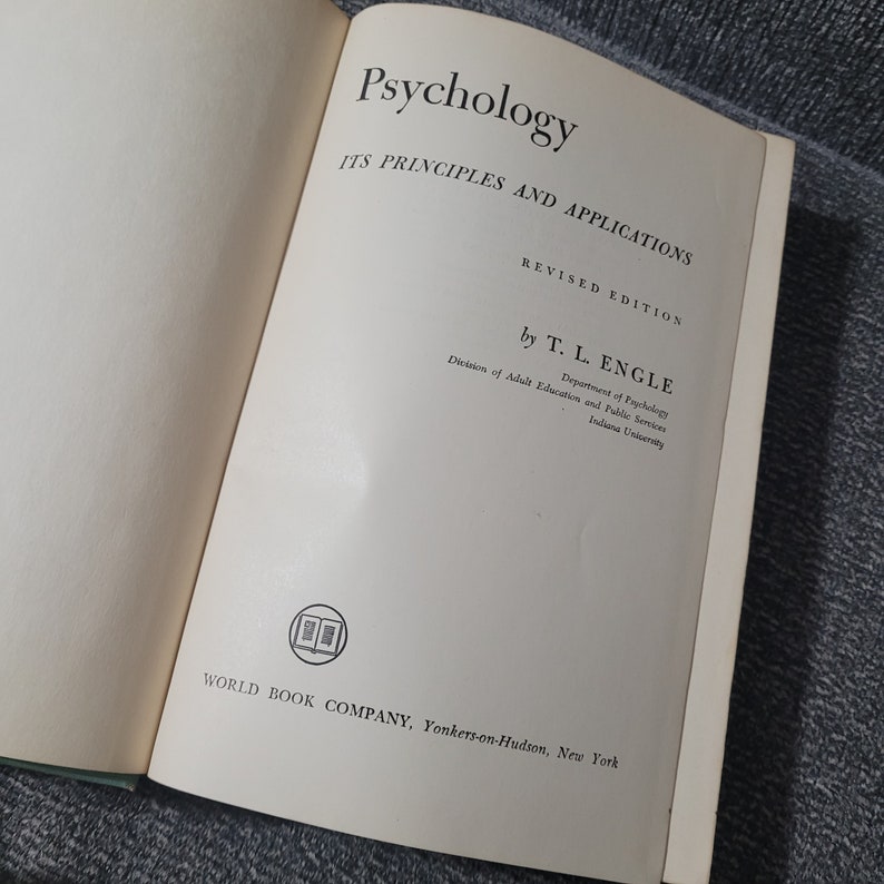 Psychology by TL Engle 1950's Vintage Book on Psychology Gift for ...