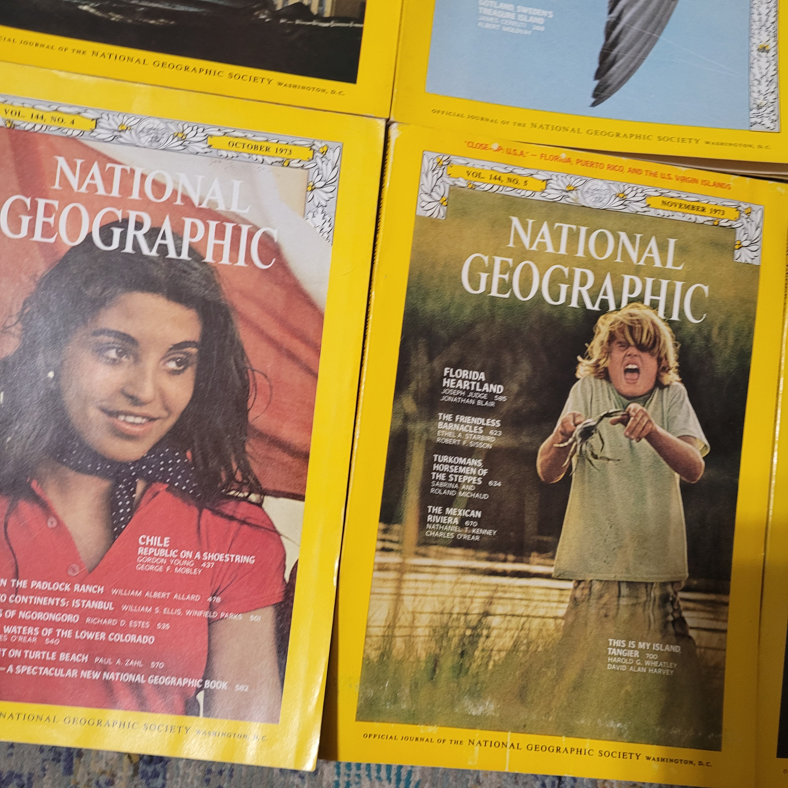 1973 National Geographic Magazine Collection, Lot of 6, July Through ...