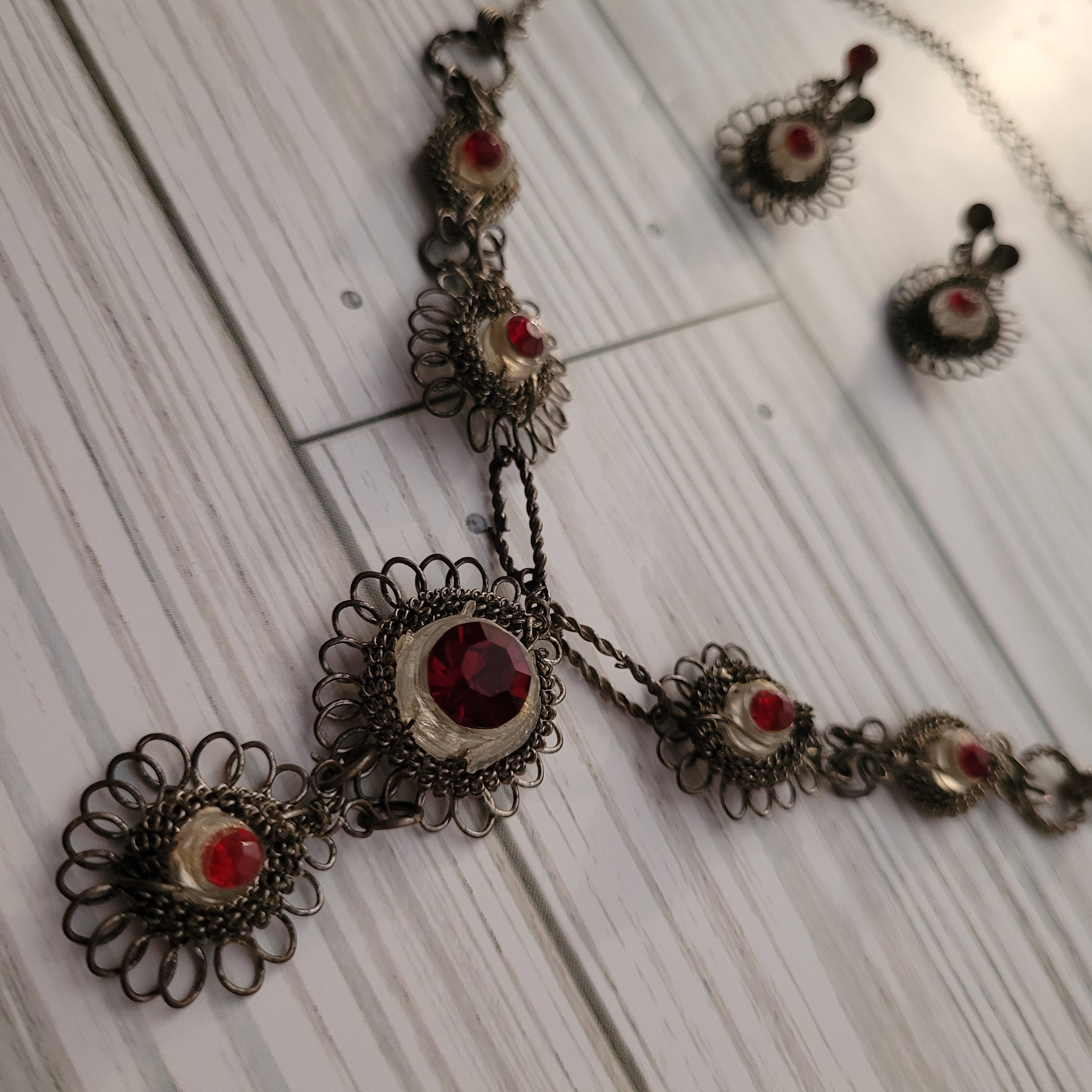 Vintage Handmade Art Deco Inspired Wire Jewelry Set Assumed Circa 1930 ...