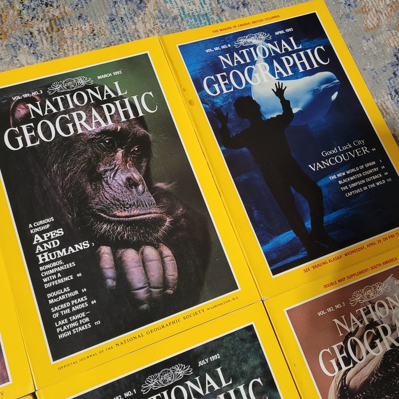 1992 National Geographic Magazine Collection Full Year Nat Geo Vintage ...