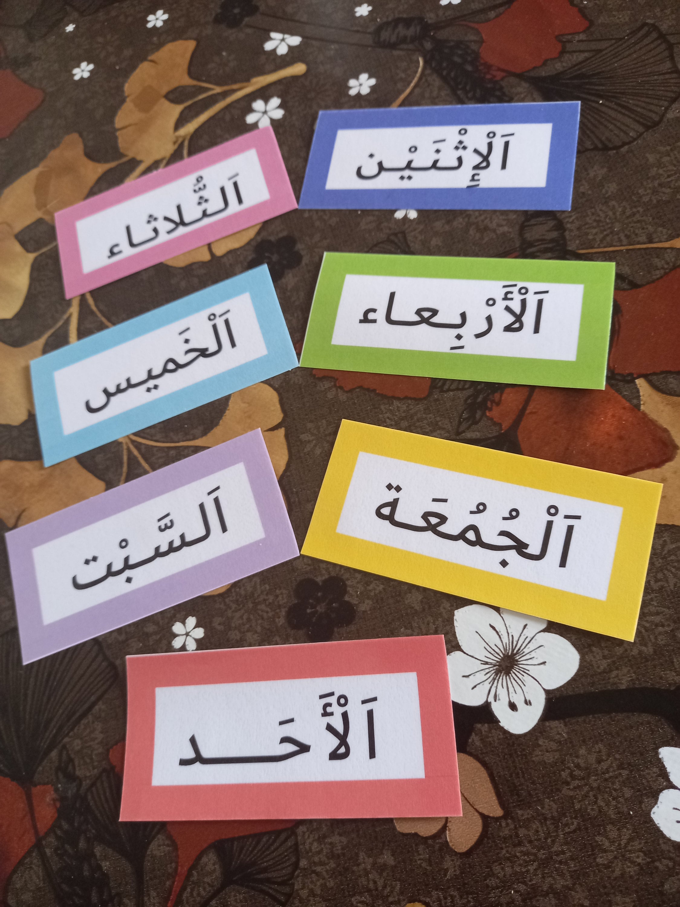 Arabic Days Flashcards Arabic Days of the Week Flash Cards, Calendar - Etsy