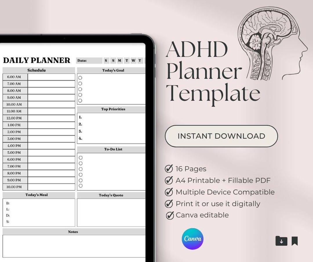 ADHD Therapy Workbook, Adhd Planner Adult, ADHD Late Diagnosis ...