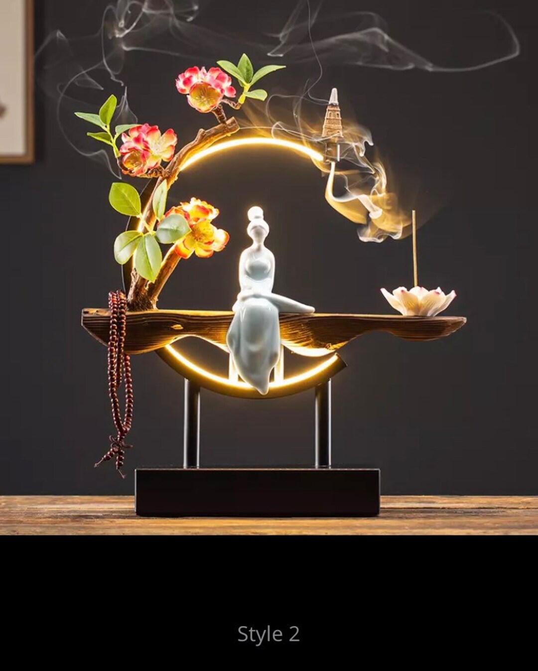 Incense Burner Lady Flower Ceramic Incense Holder With LED - Etsy