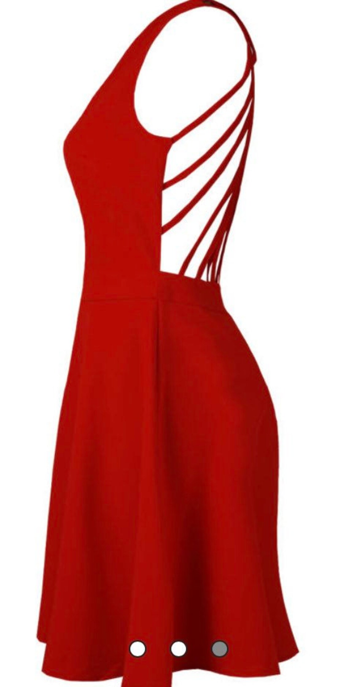 Red Strappy Back Skater Dress - Etsy
