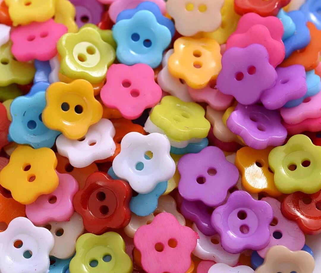 5 Flower Shape Resin Fancy Button for Girls Knitting Crochet Sewing - Etsy