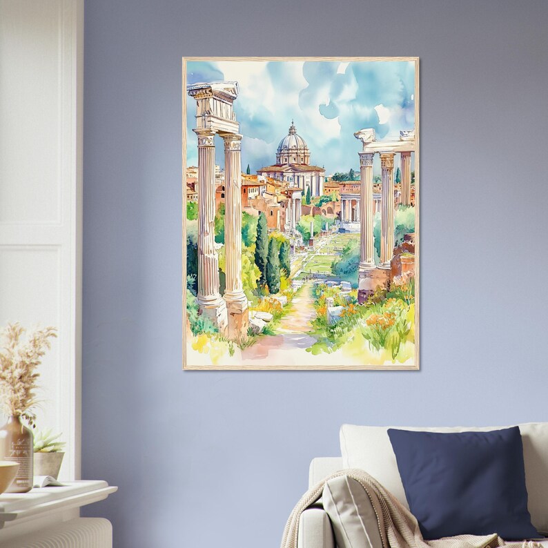 Roman Forum Watercolor Print: Italy Ancient Ruins Wall Art - Etsy