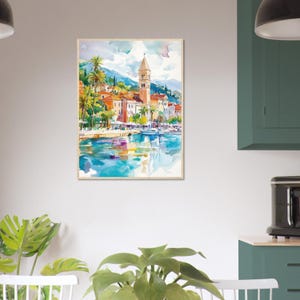 Split Croatia Watercolor Painting PRINT Croatia Harbor Seaside Wall Art ...