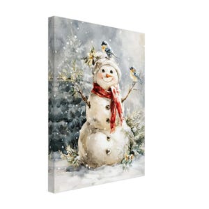Snowman Watercolor Painting Print: Winter Christmas Wall Art – Holiday ...