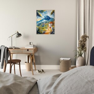 Mexican Colima Volcano Watercolor Painting Print Mexico Wall Art ...