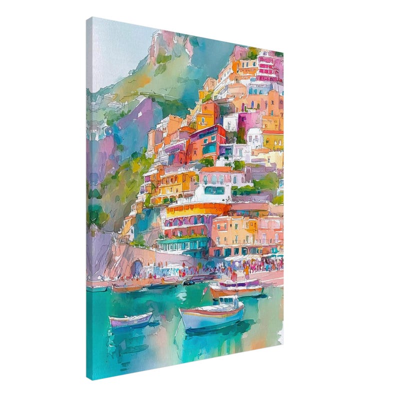 Positano Italy Watercolor Print: Amalfi Coast Wall Art, Italy ...