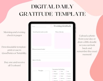 Daily Gratitude Journal Template - Goodnotes - Etsy