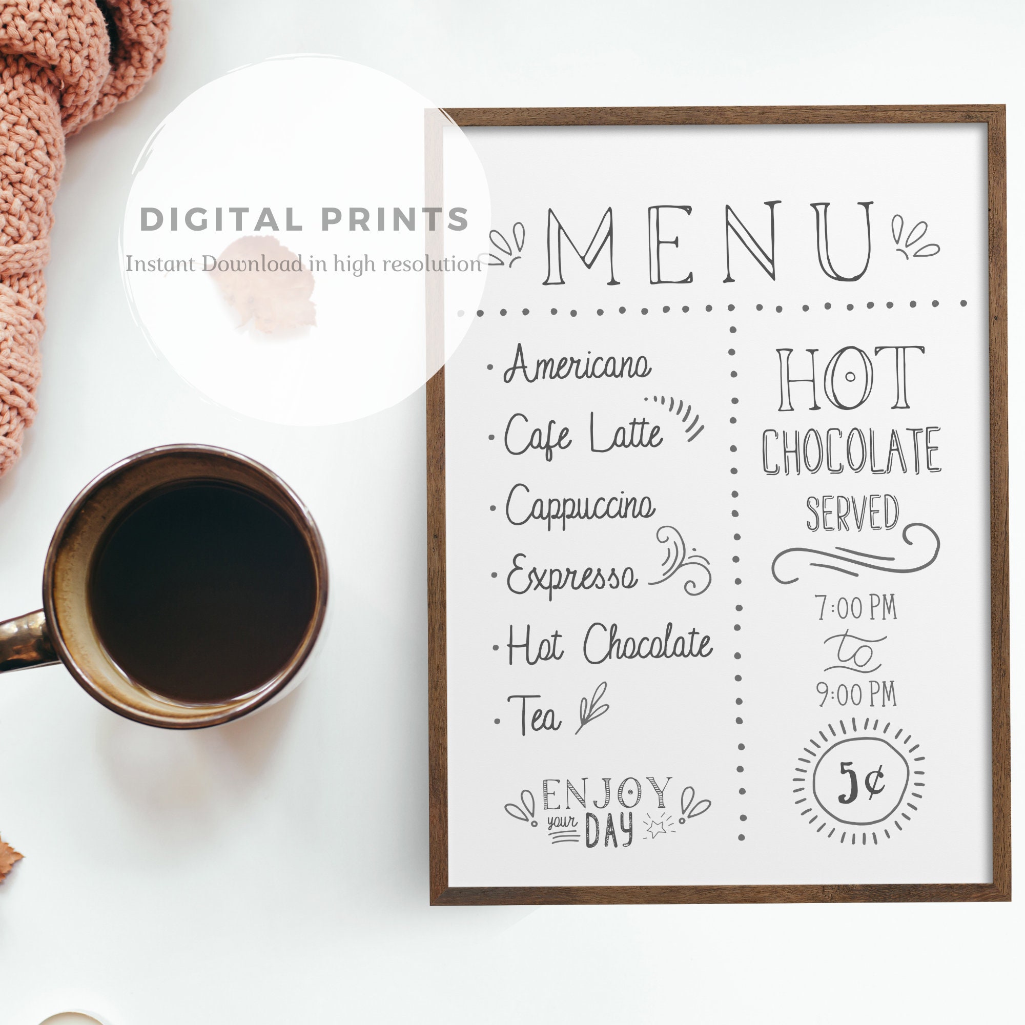 Coffee Station Menu, DIGITAL PRINTS, High Quality, Wall Decor, Wall Art ...